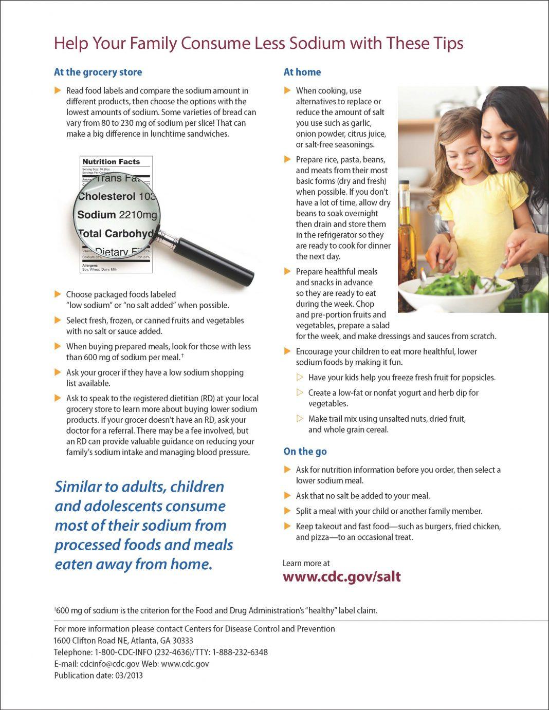 Daily Sodium Intake Guide for Children and Adolescents