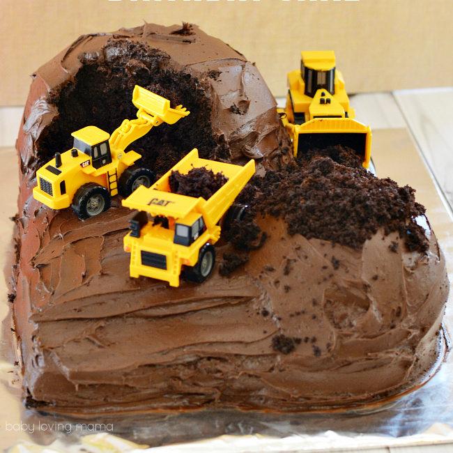 Easy Construction Birthday Cake - Feeding My Kid
